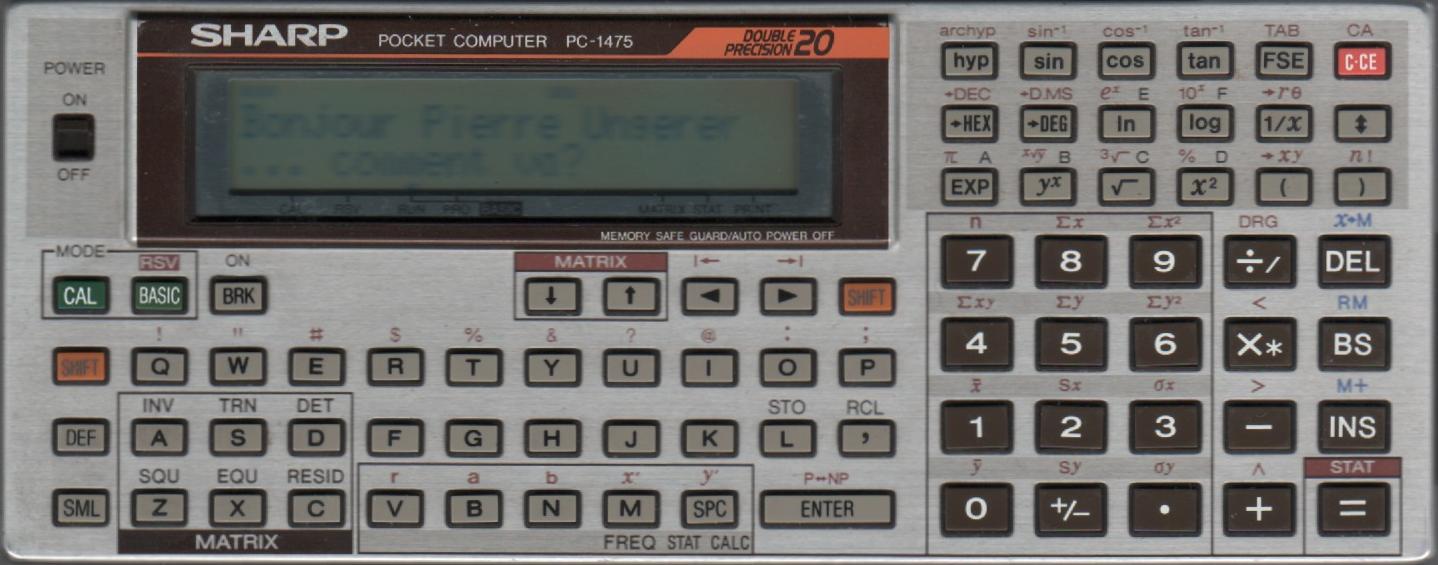 Sharp - PC-1475 - - Pir2 - Sharp PC1475 - Casio.ledudu.com - bibliothèque des ordinateurs et des ...