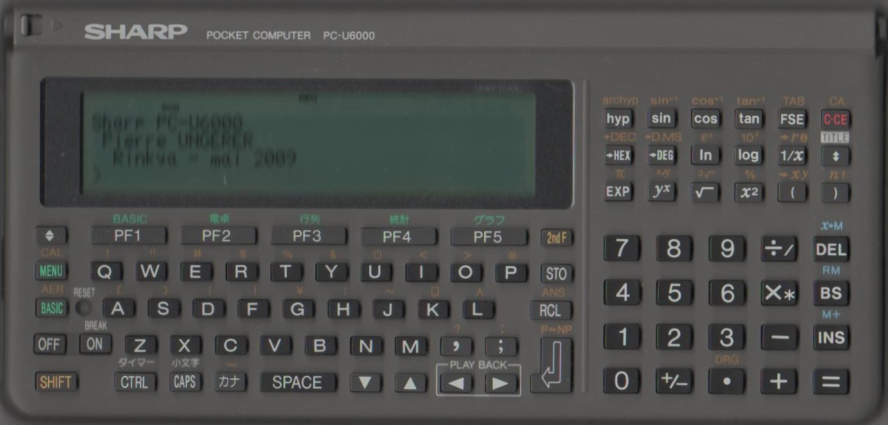 Sharp - PC-U6000 - - Pir2 - Sharp PCU6000 - Casio.ledudu.com - bibliothèque des ordinateurs et ...